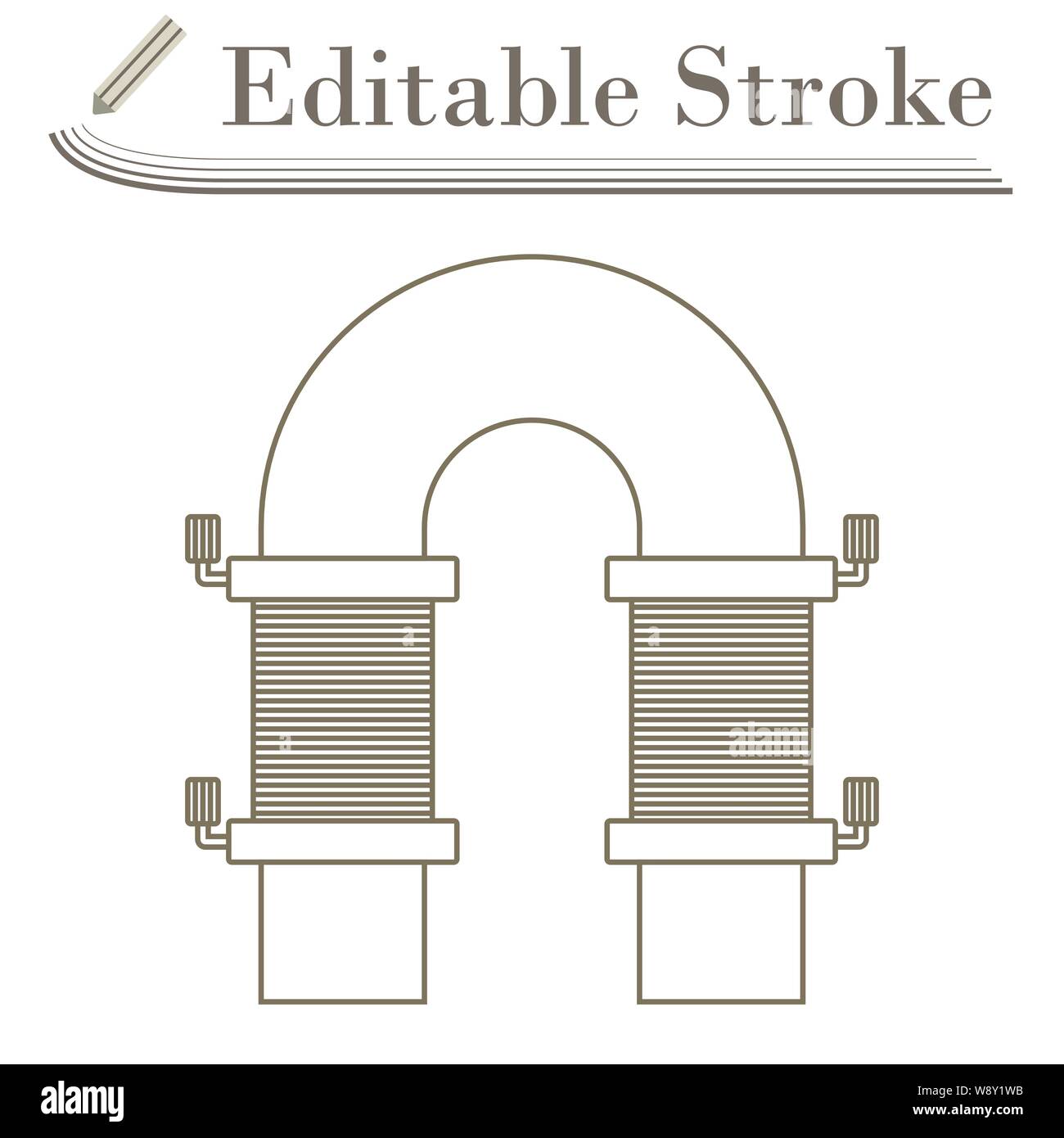 Electric Magnet Icon. Editable Stroke Simple Design. Vector ...