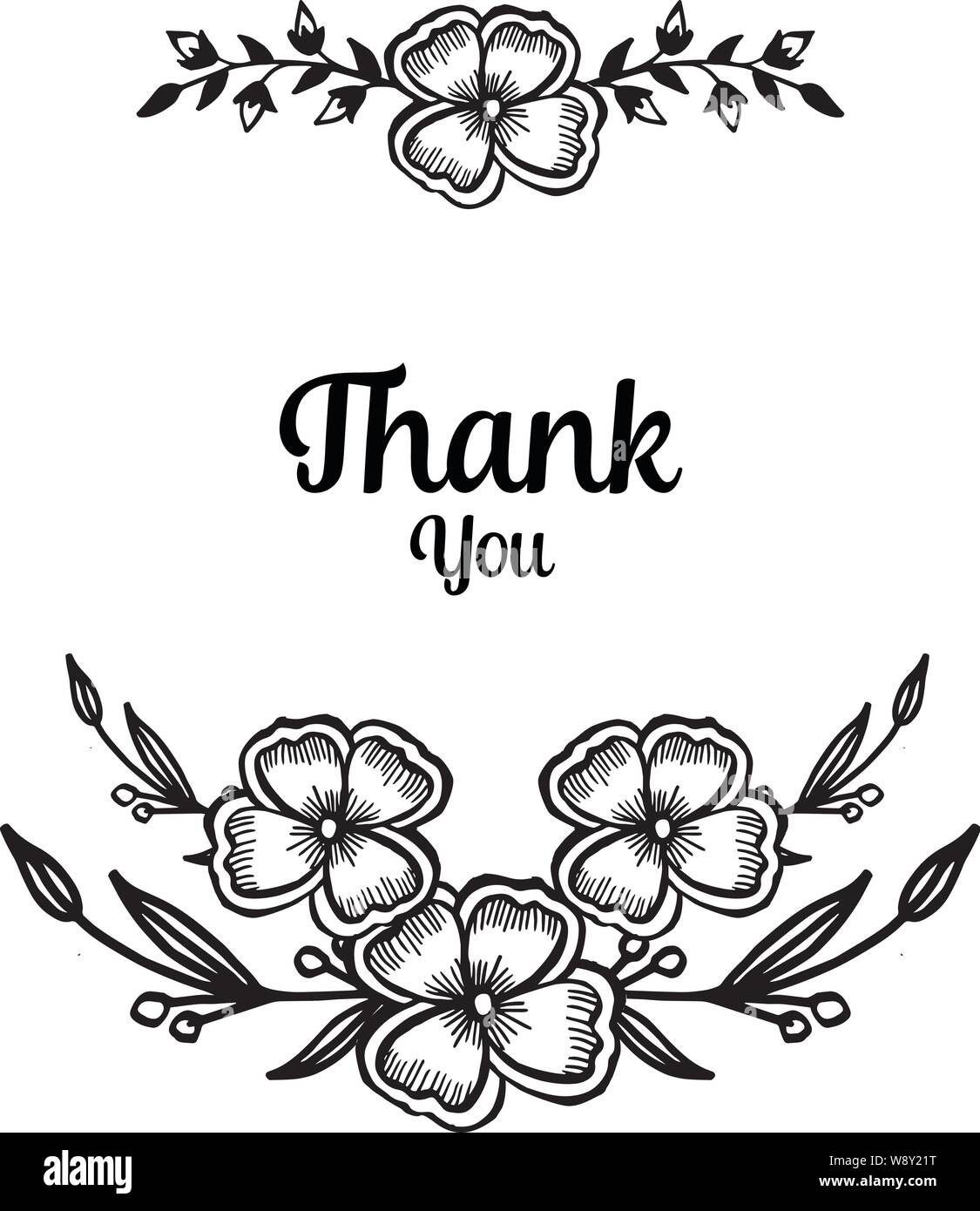 Wallpaper of greeting card thank you, pattern beautiful flower frame ...