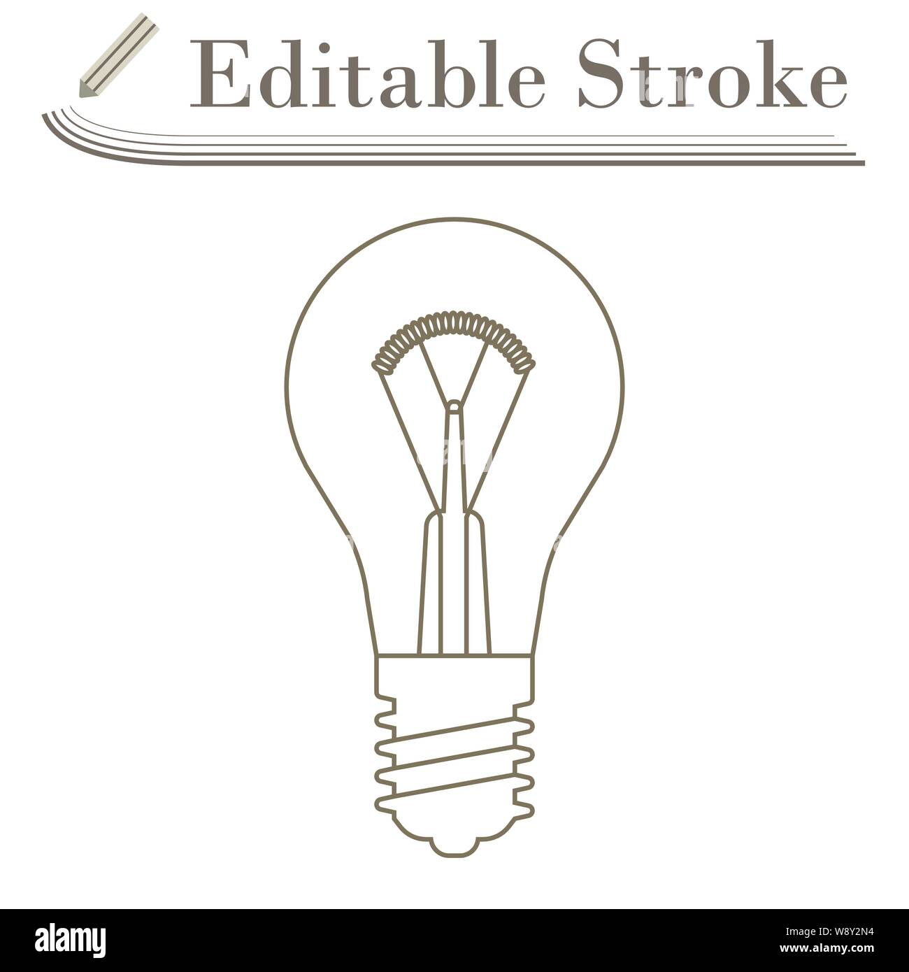 Electric Bulb Icon. Editable Stroke Simple Design. Vector Illustration ...