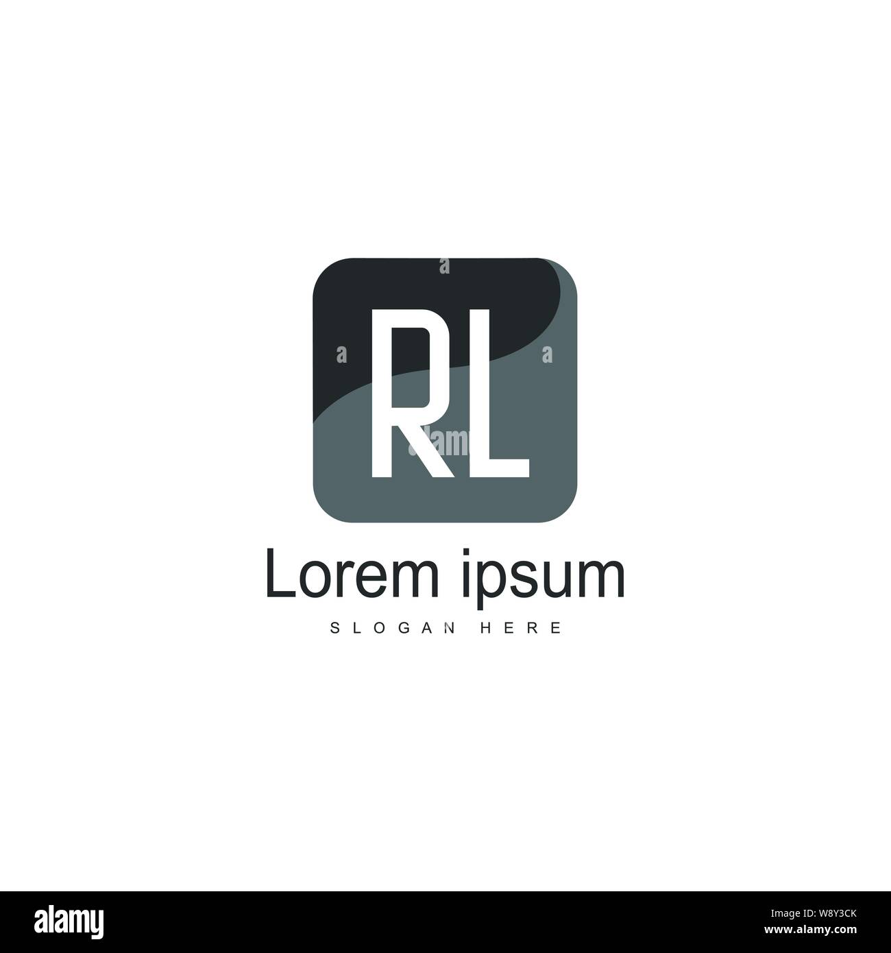 Initial RL logo template with modern frame. Minimalist RL letter logo ...