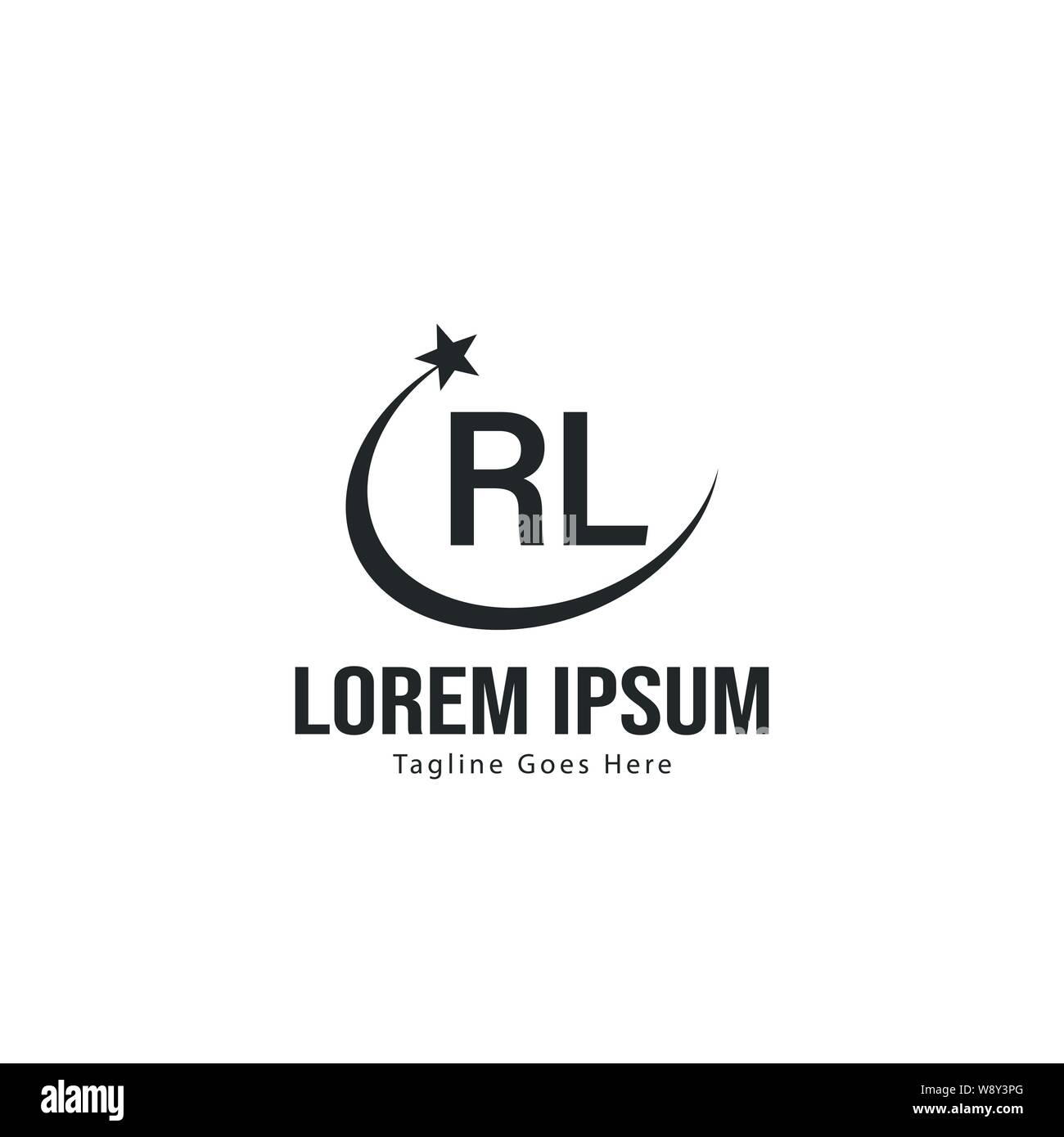 Initial RL logo template with modern frame. Minimalist RL letter logo ...