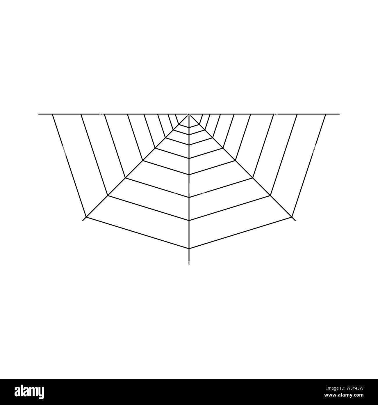 Half spider web isolated on white background. Halloween spiderweb ...