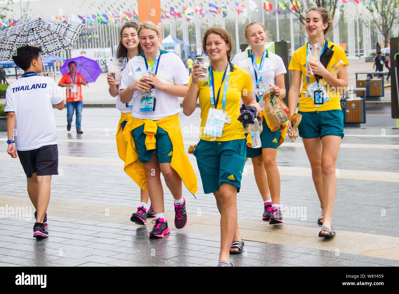 Foreign athletes visit the Youth Olympic Village ahead of the 2014 ...