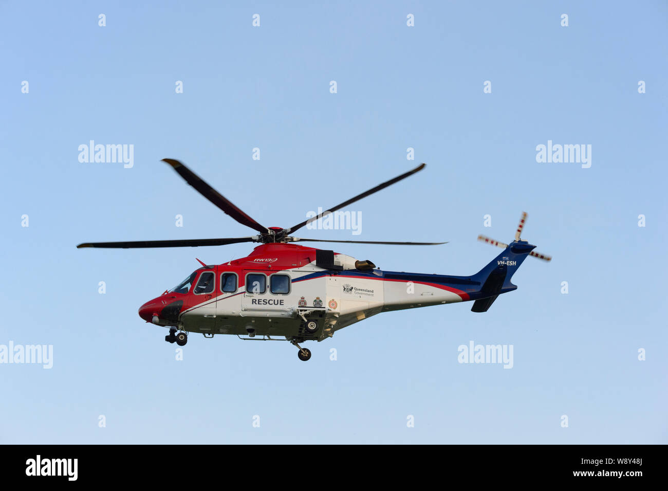AgustaWestland AW139 Queensland Government Rescue Helicopter in flight ...