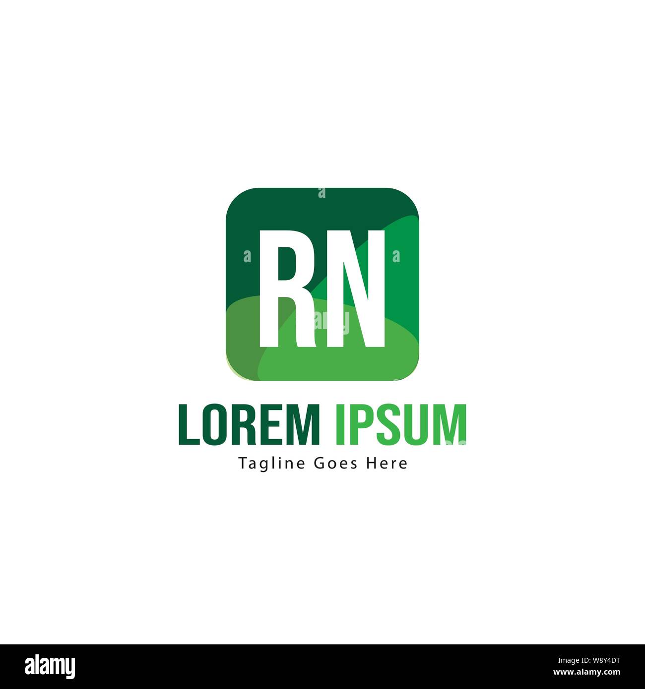 Initial RN logo template with modern frame. Minimalist RN letter logo ...