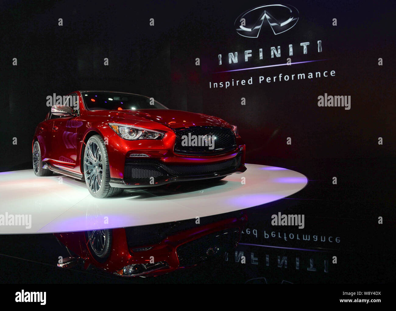 An Infiniti Q50 Eau Rouge concept is displayed at its Asia premiere ...
