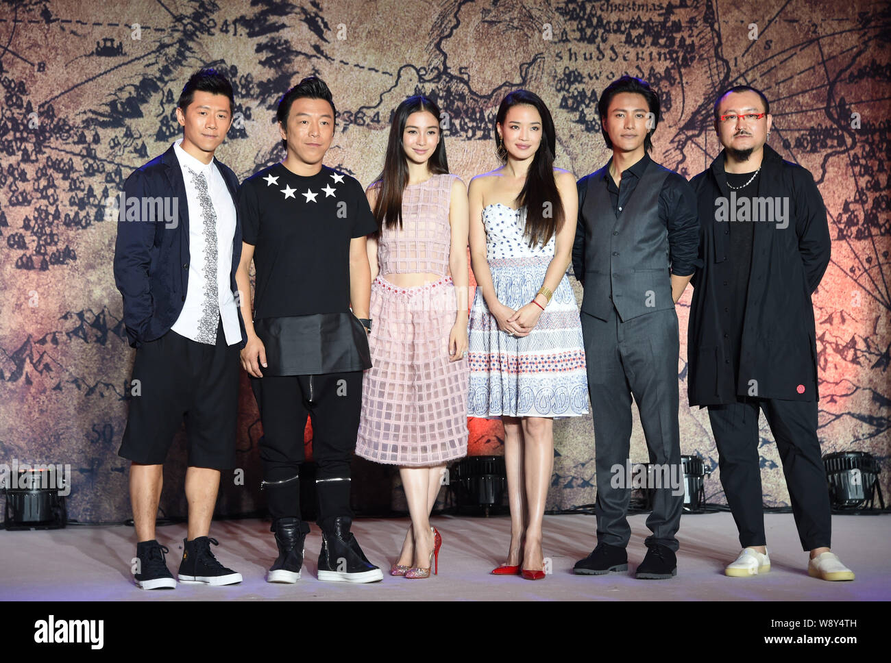 (From left) Chinese actors Xia Yu and Huang Bo, Hong Kong model and ...