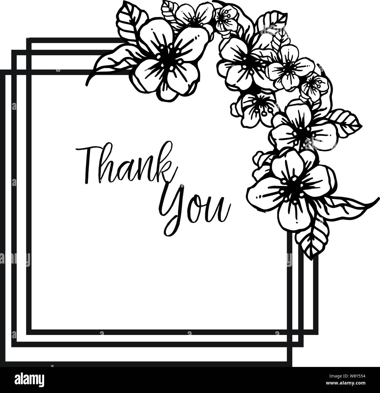 Design elegant flower frame, pattern various card thank you. Vector ...