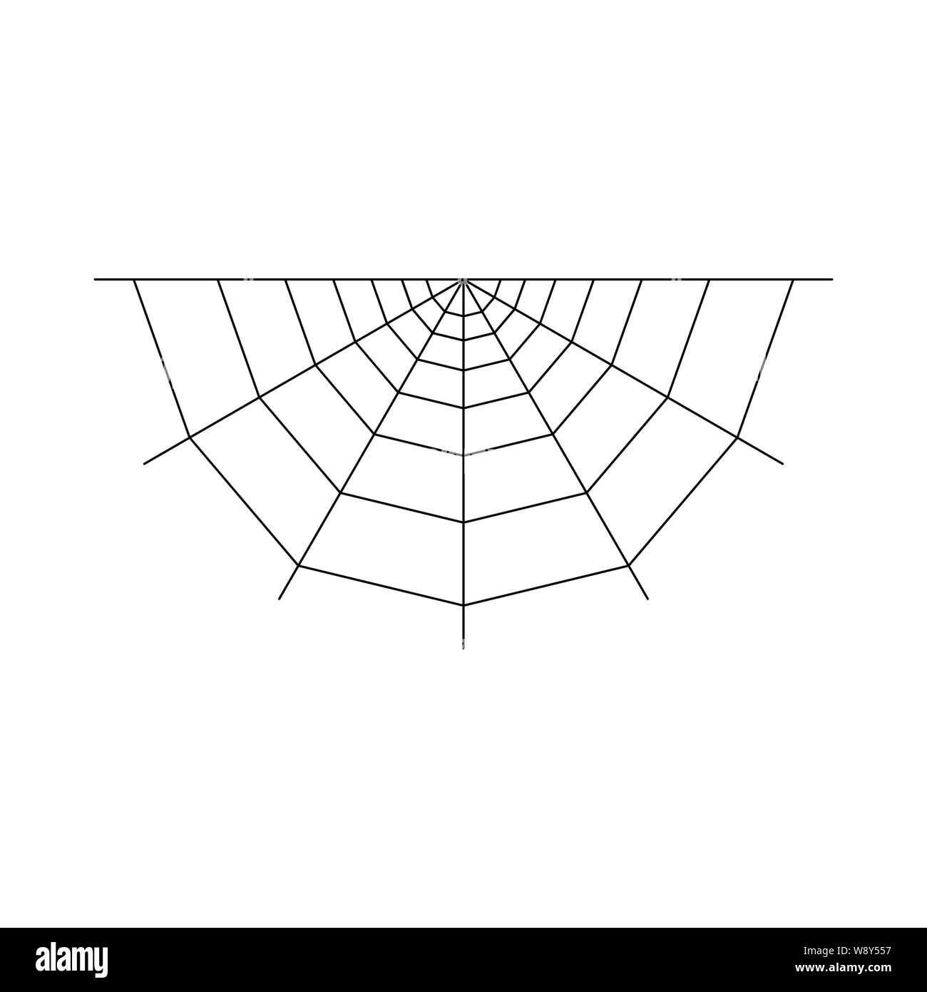 Half spider web isolated on white background. Halloween spiderweb ...