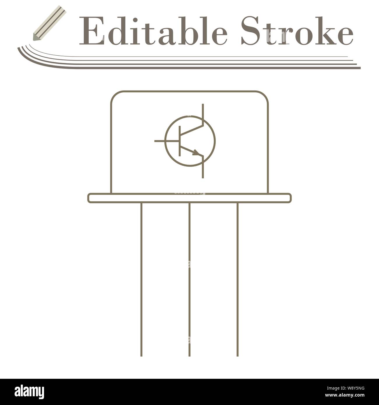 Transistor Icon. Editable Stroke Simple Design. Vector Illustration ...