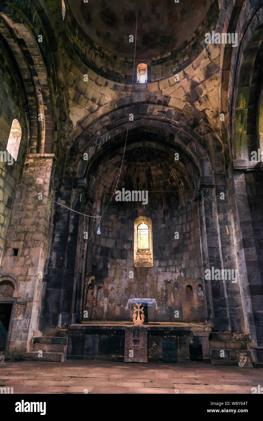 Interior of the old authentic Orthodox church of Sanahin Monastery ...