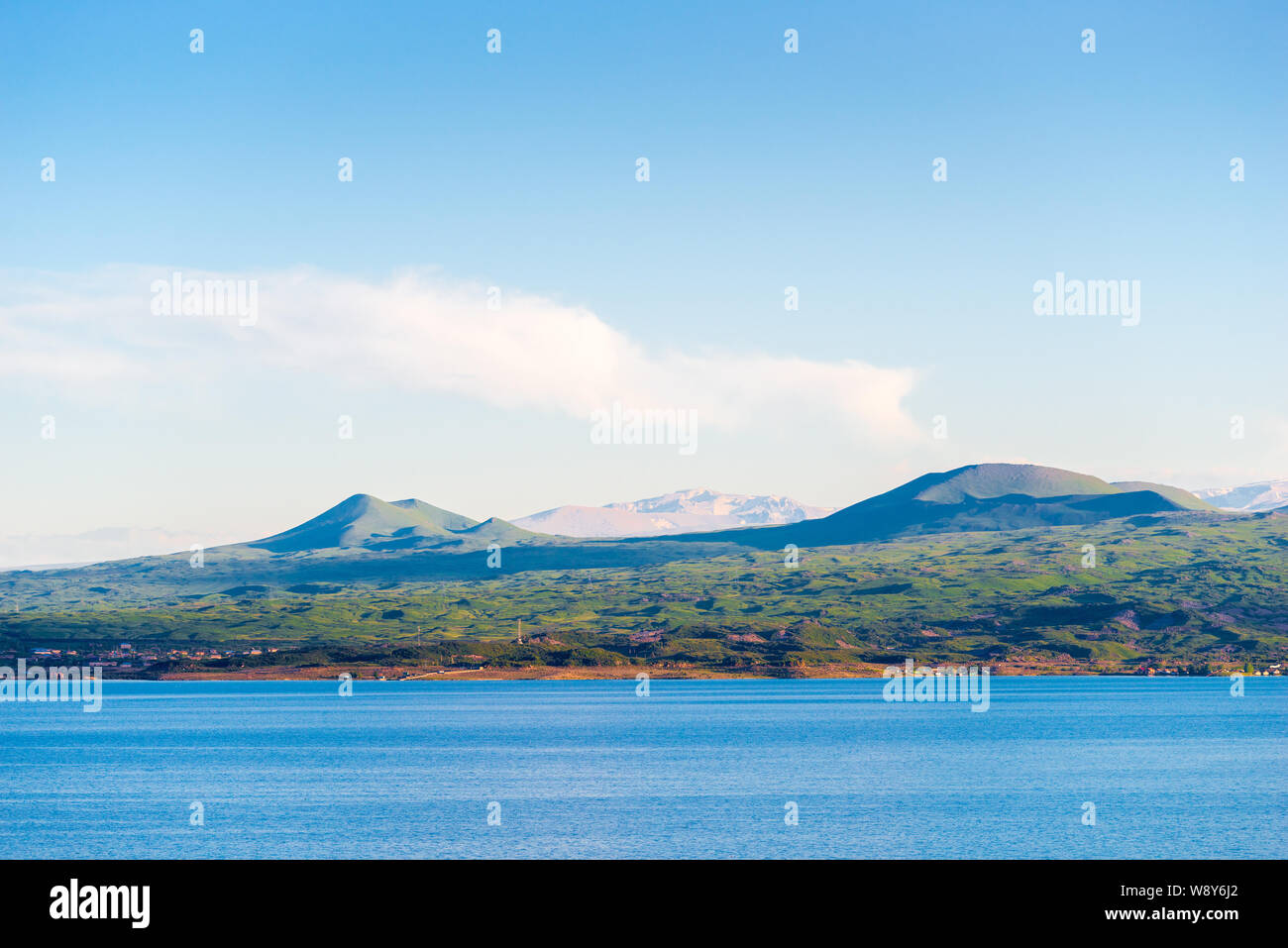 The picturesque mountains and Lake Sevan on the territory of Armenia ...
