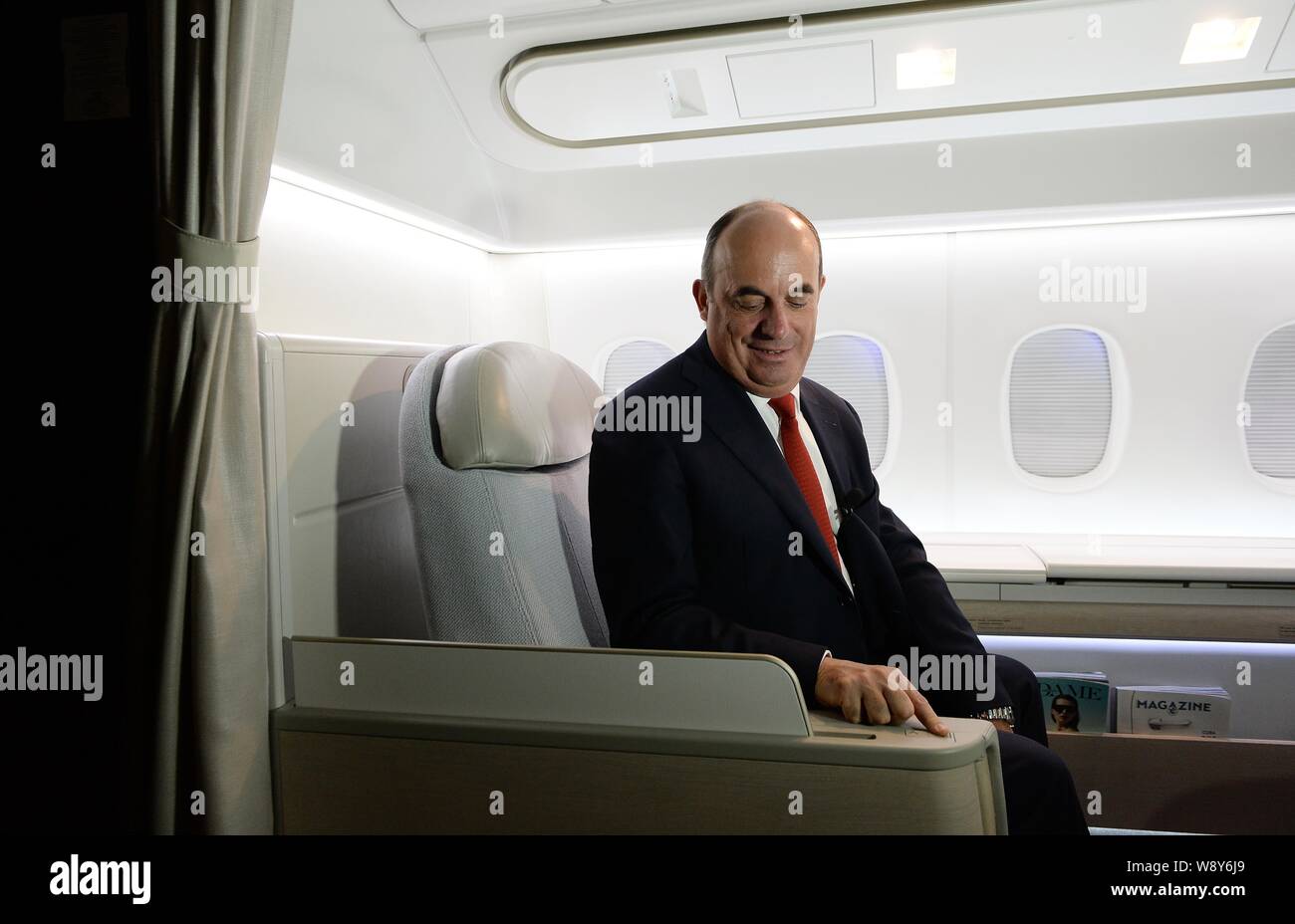 A foreign visitor experiences at the new first-class section unveiled ...