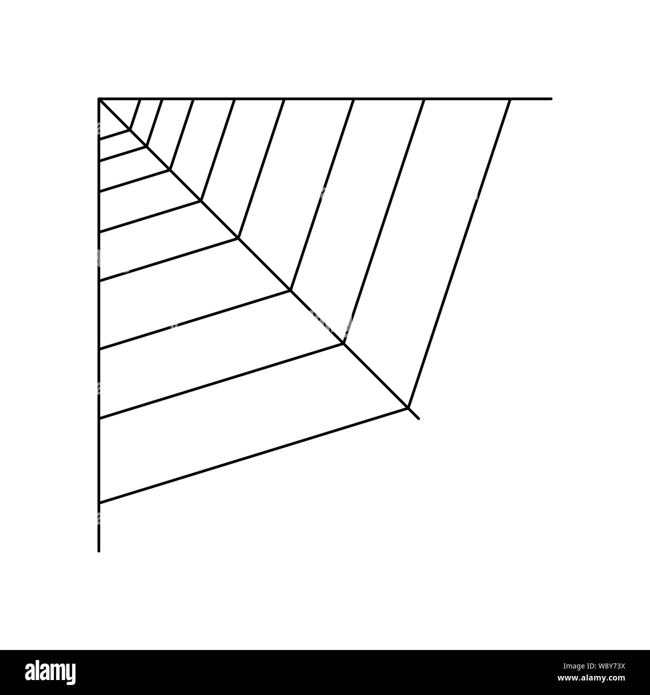 Quarter spider web isolated on white background. Halloween spiderweb ...