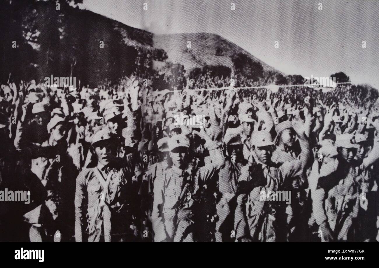 In this picture of a historical photo, Chinese soldiers of the Eighth ...