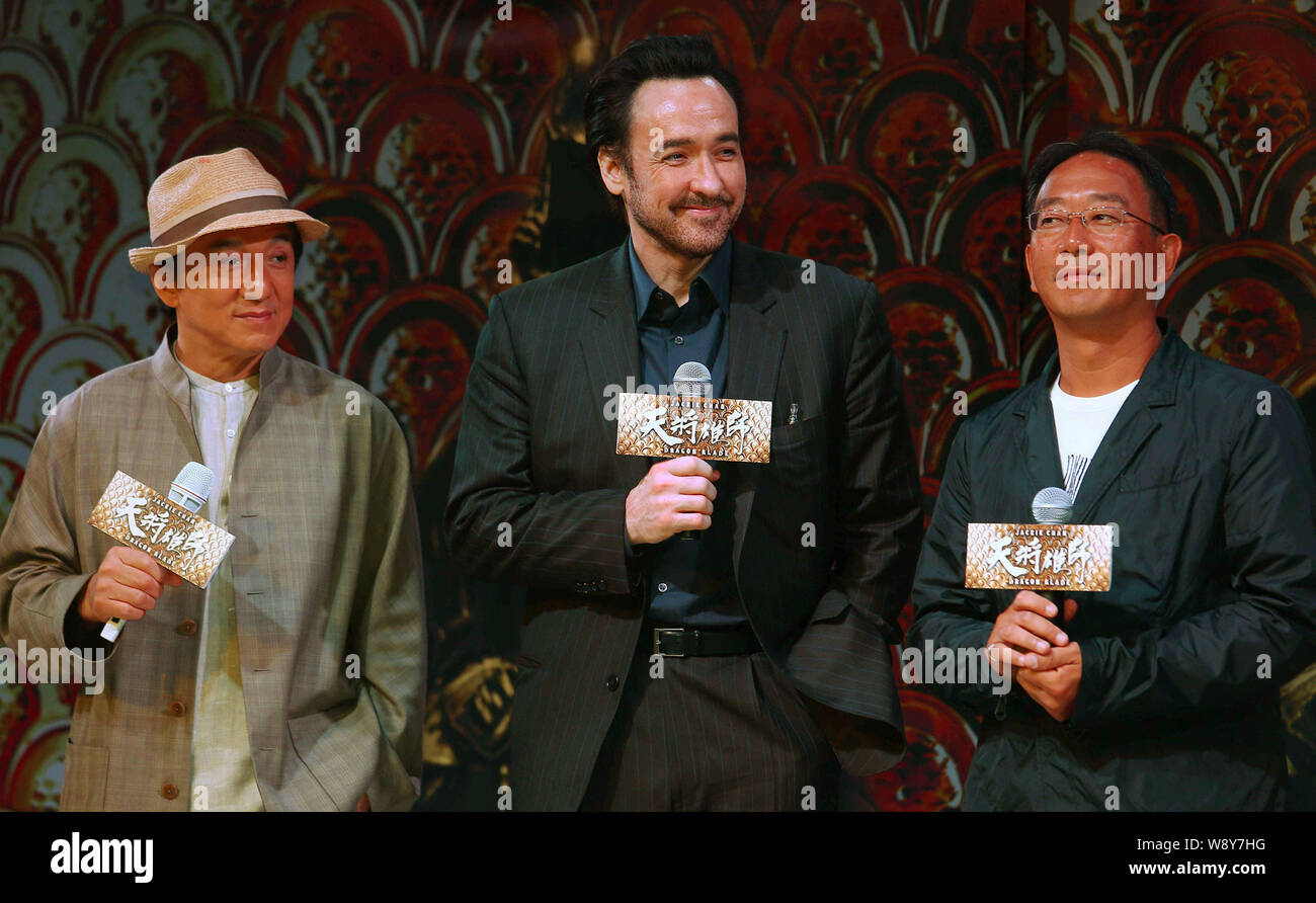 (From left) Hong Kong actor Jackie Chan, American actor John Cusack and ...