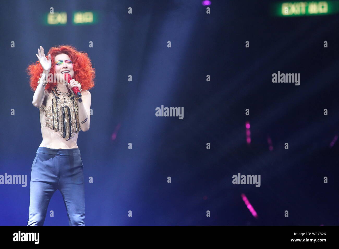 Hong Kong singer Sammi Cheng performs during her concert in Hong Kong ...