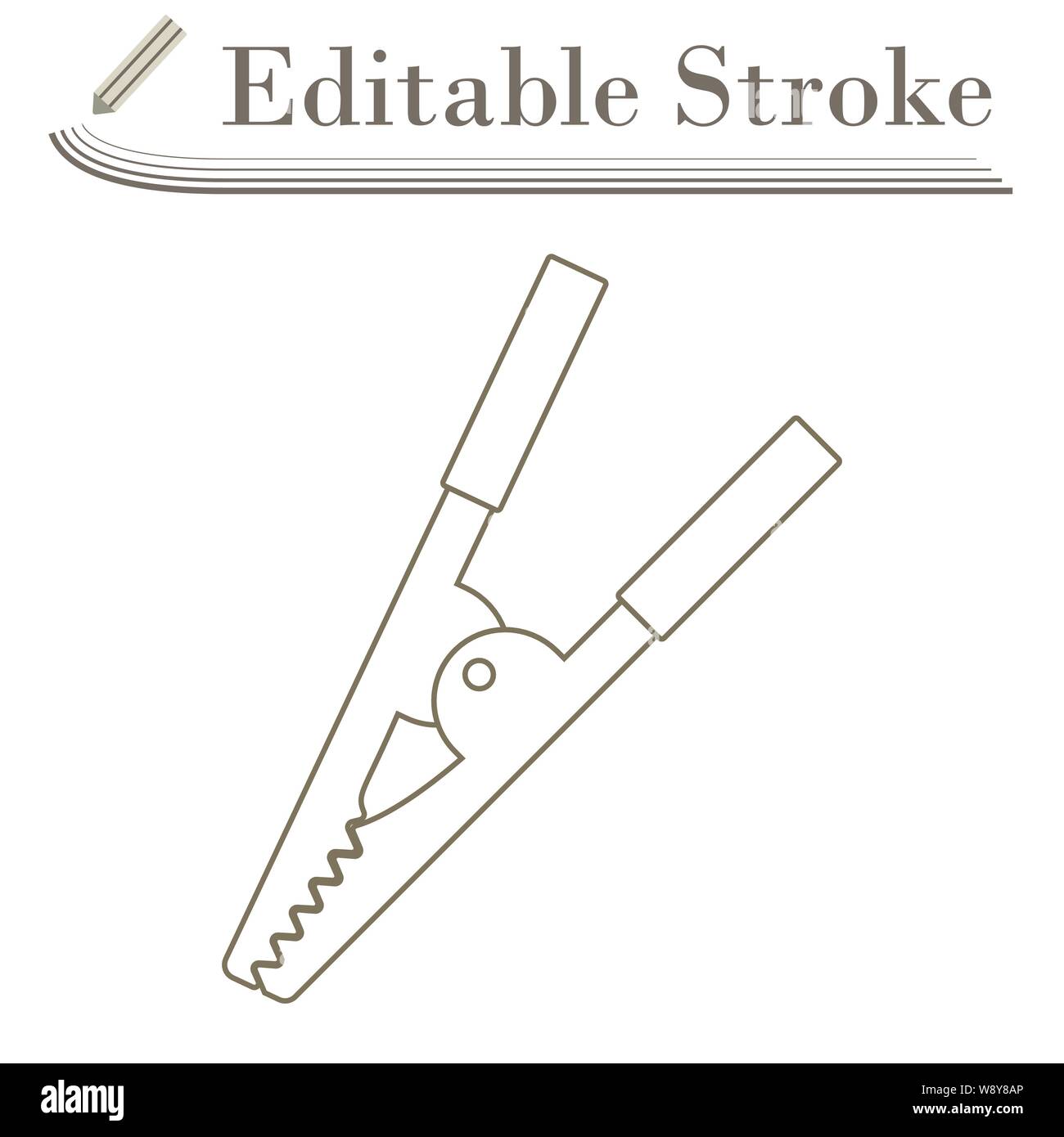 Crocodile Clip Icon. Editable Stroke Simple Design. Vector Illustration ...