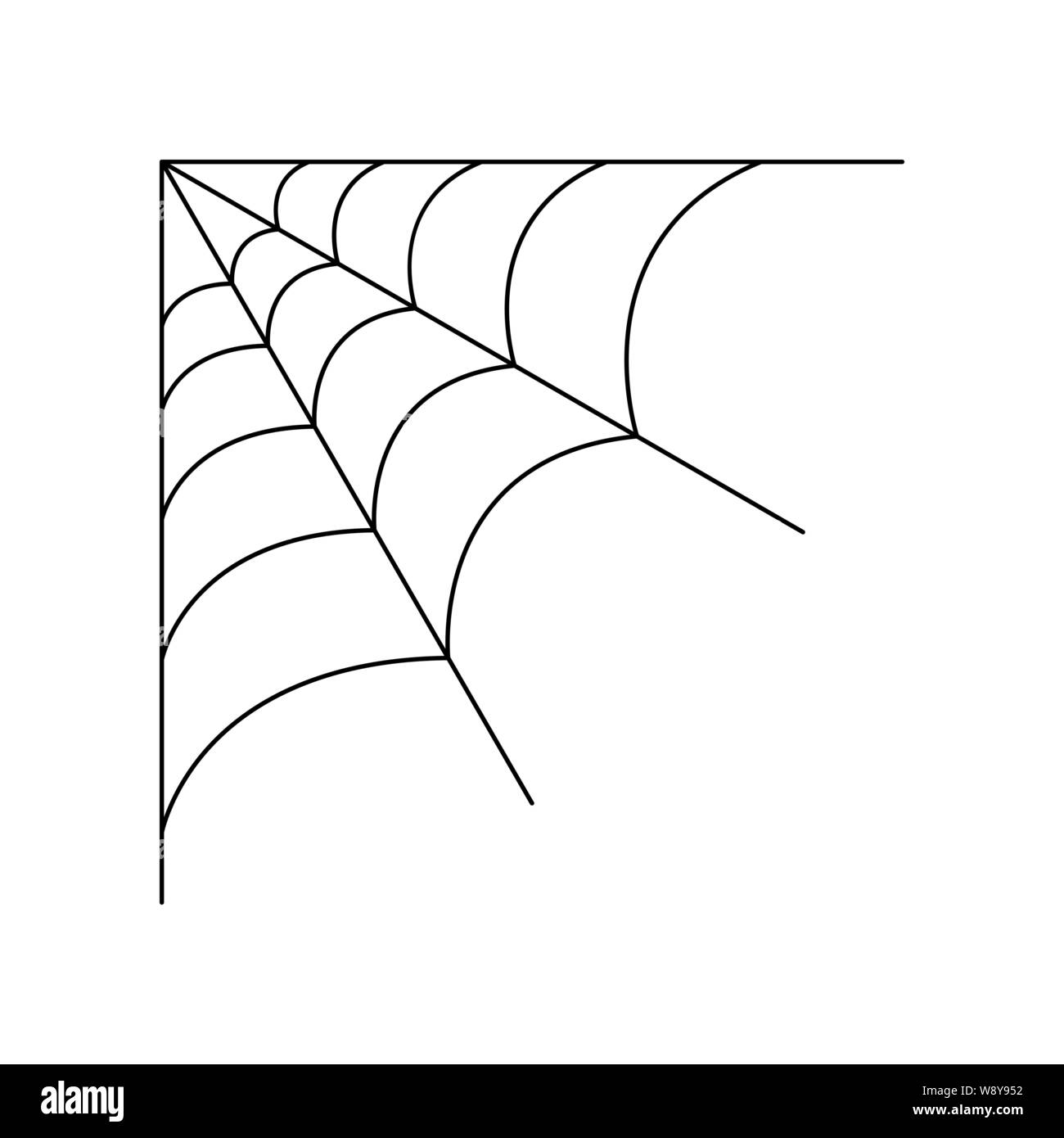 Quarter spider web isolated on white background. Halloween spiderweb ...