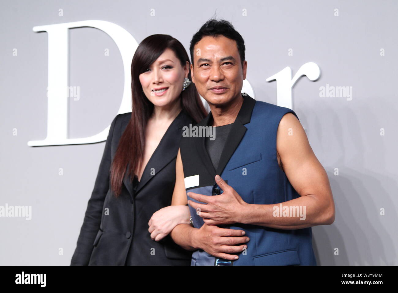 Hong Kong actor Simon Yam Tat-wah, right, and his model wife Sophia Kao ...