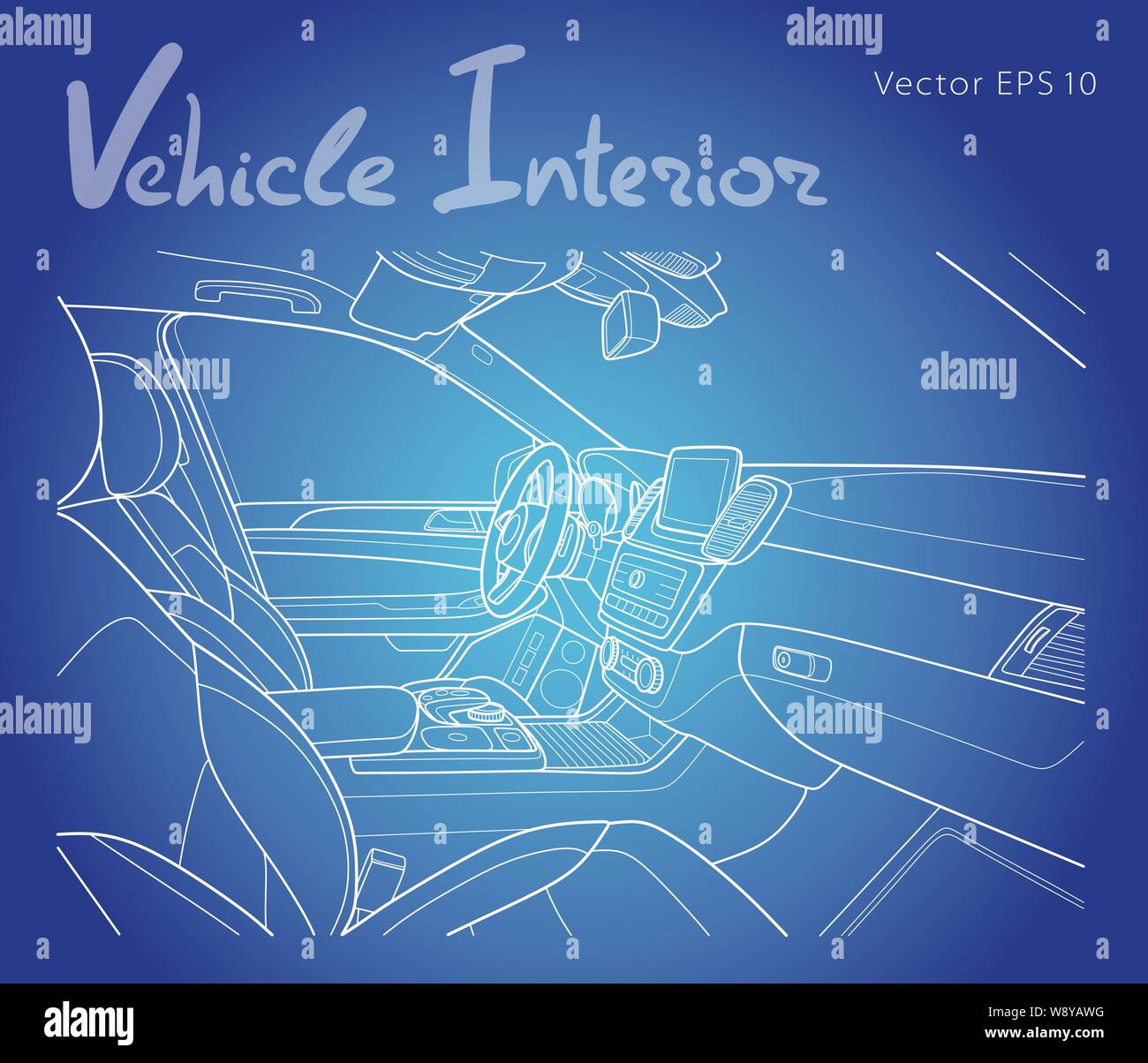 Machine inside. Interior of the vehicle. Vector Stock Vector Image ...