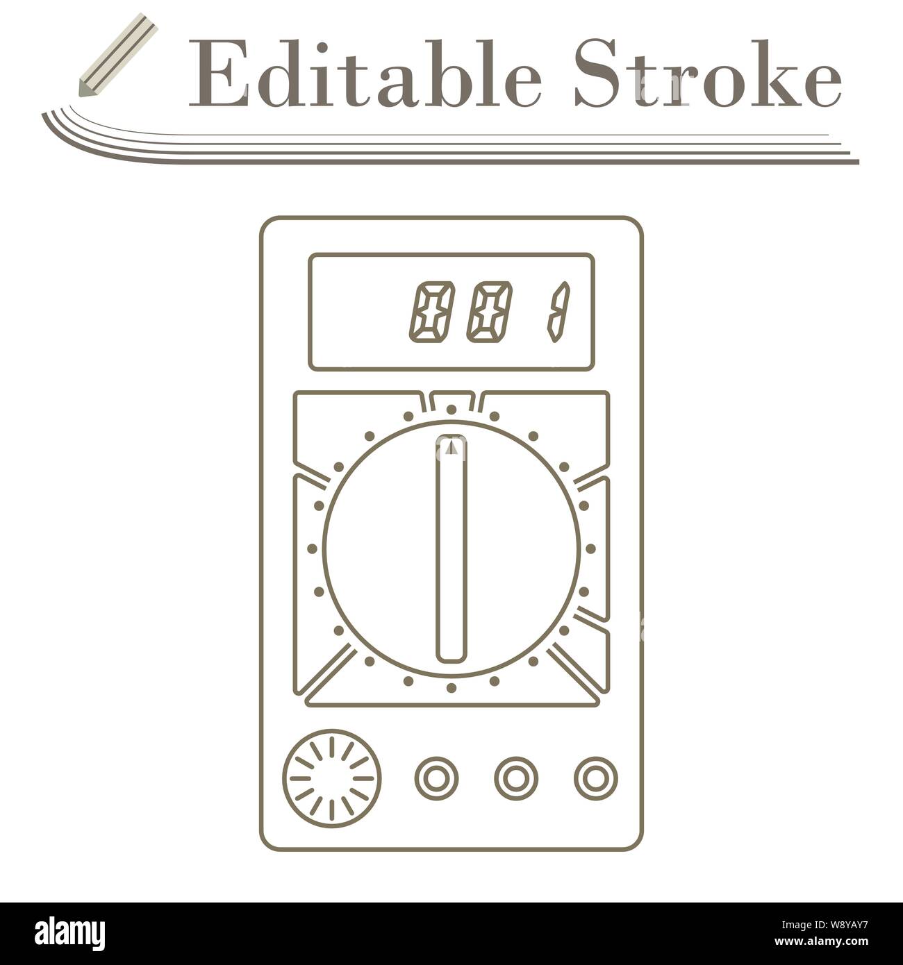 Multimeter Icon. Editable Stroke Simple Design. Vector Illustration ...