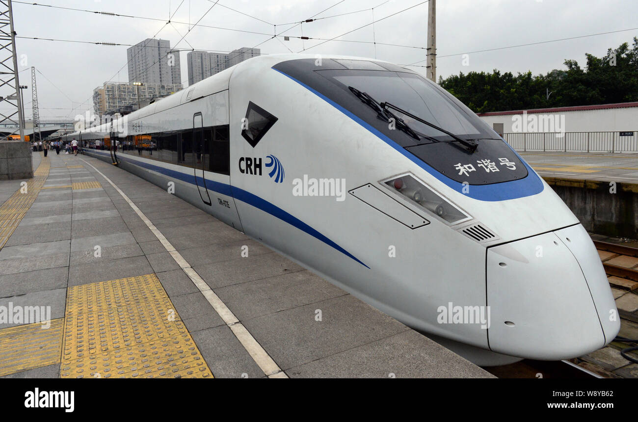 --FILE--A CRH (China Railway High-speed) bullet train is seen at the ...