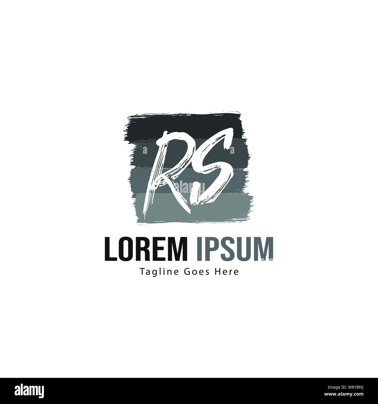 Initial RS logo template with modern frame. Minimalist RS letter logo ...