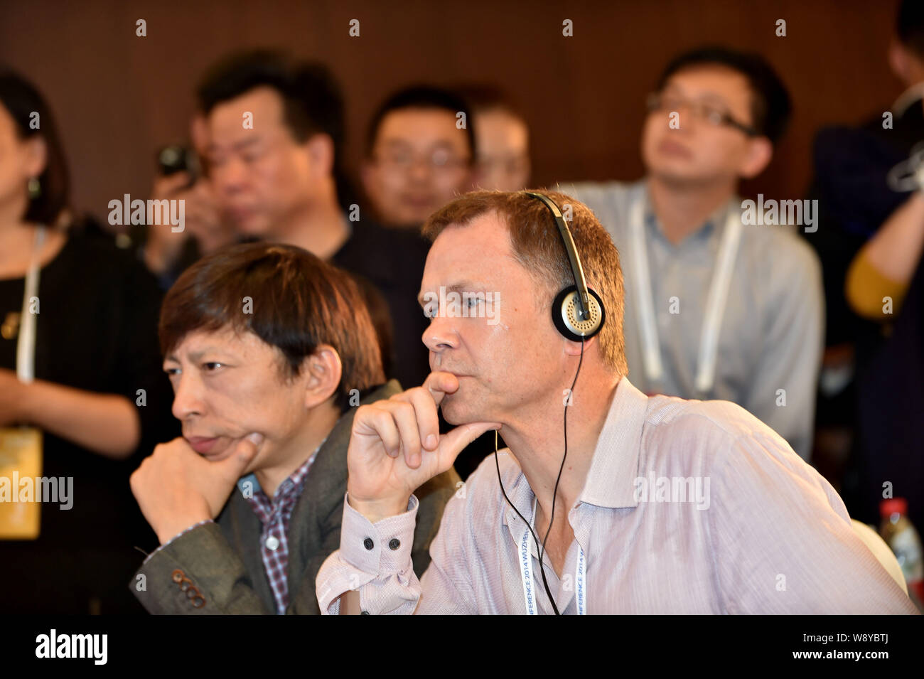 Charles Zhang Chaoyang, left, CEO of Sohu.com Inc., and Vaughan Smith ...