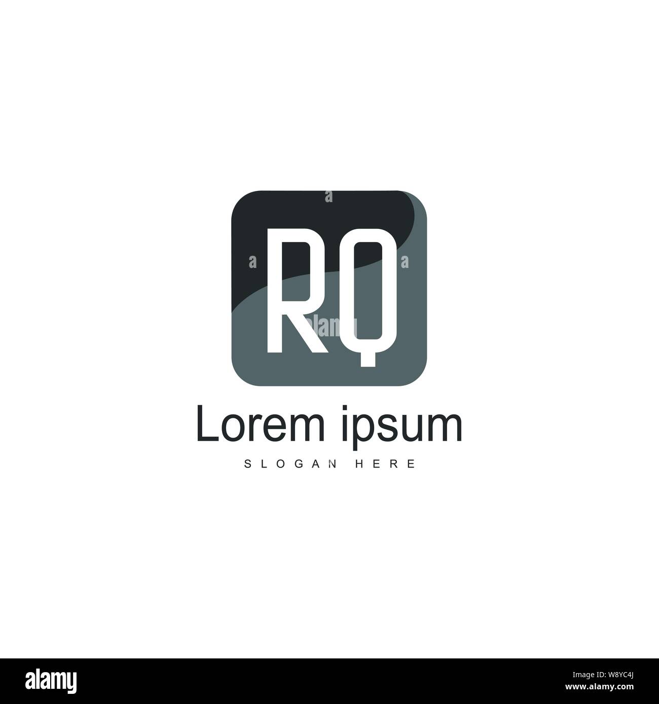 Initial RQ logo template with modern frame. Minimalist RQ letter logo ...