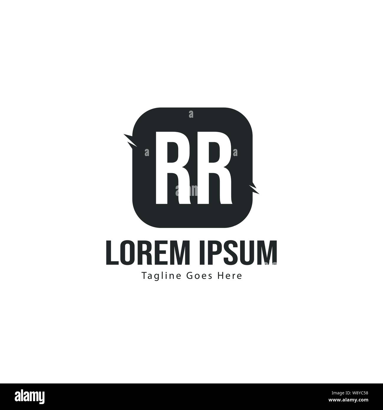 Initial RR logo template with modern frame. Minimalist RR letter logo ...