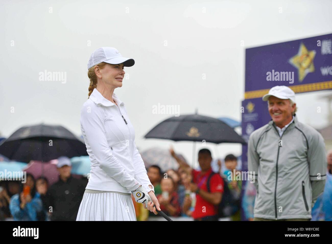 Australian actress Nicole Kidman reacts during the 2014 Mission Hills ...