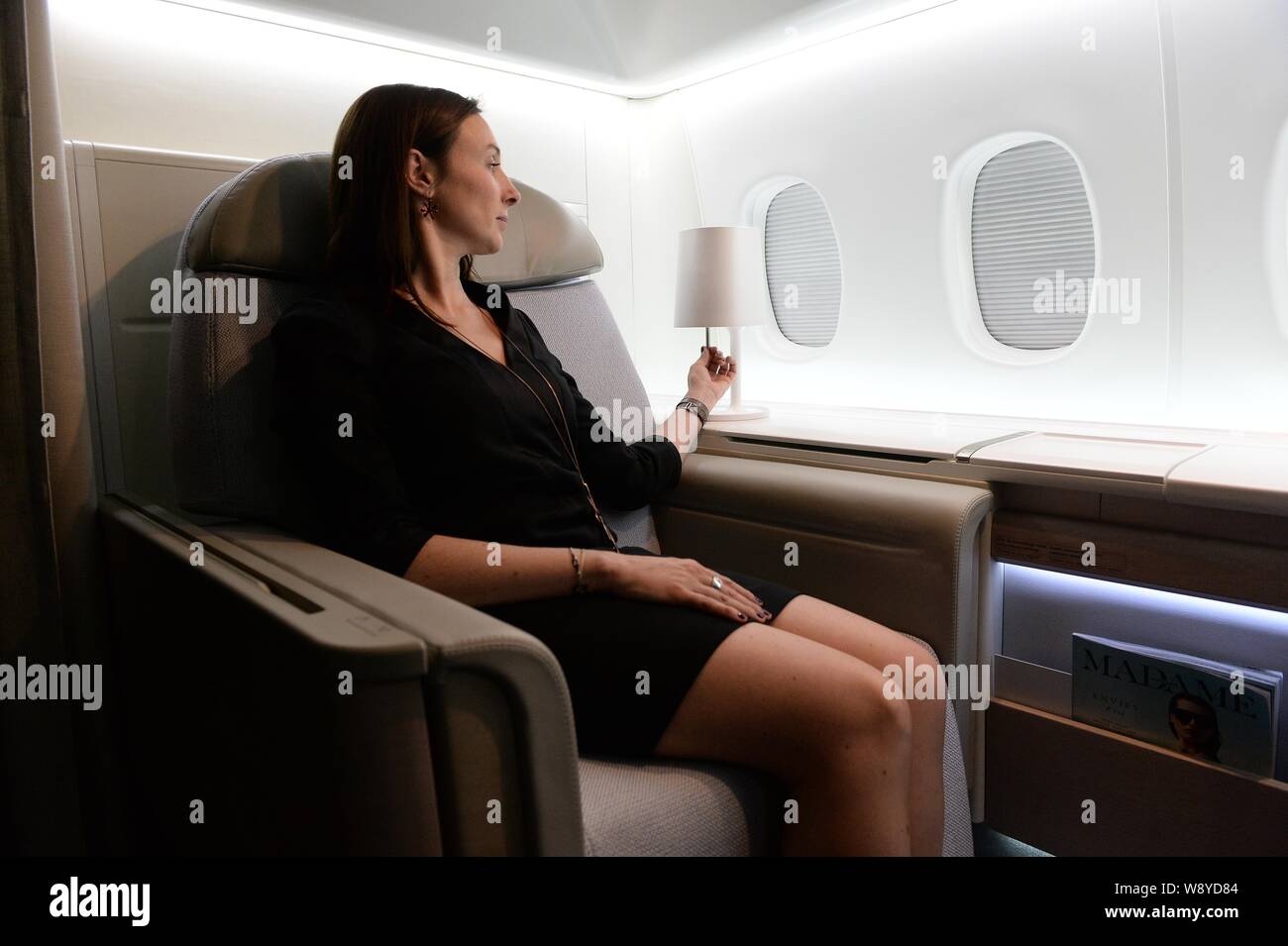 A foreign visitor experiences at the new first-class section unveiled ...