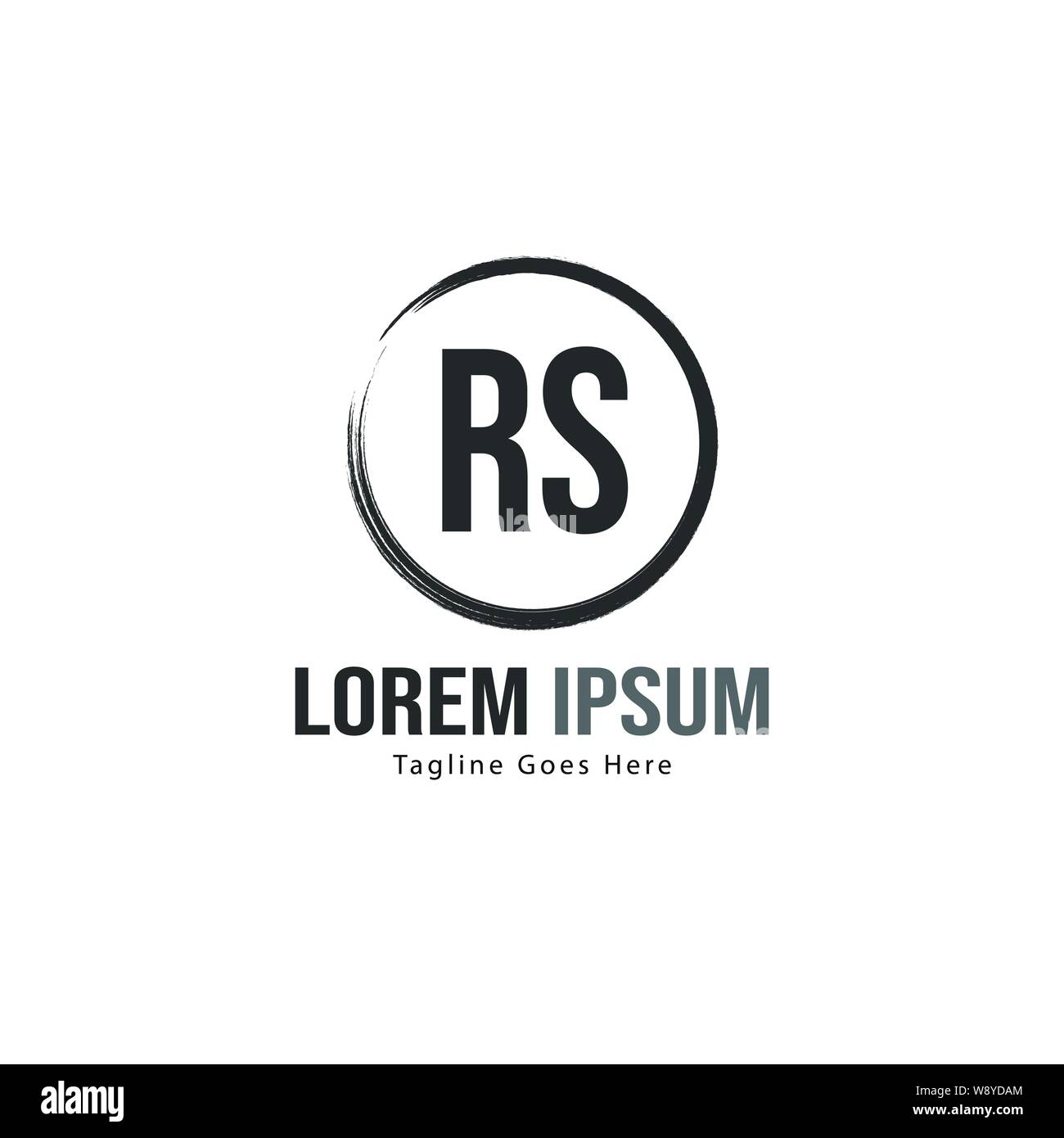Initial RS logo template with modern frame. Minimalist RS letter logo ...