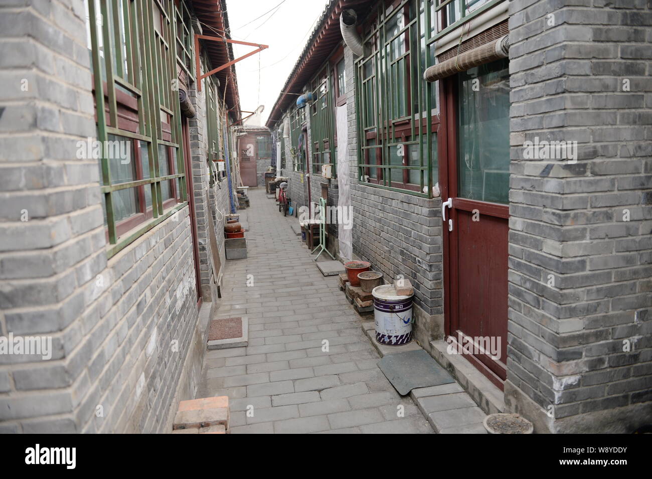 View of an alleyway visited by Chinese President Xi Jinping at Nanluo ...