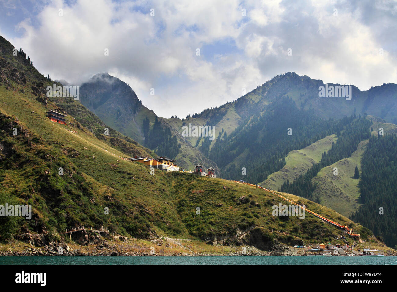 Landscape of the mountain range of Tianshan Mountains in Fukang county ...
