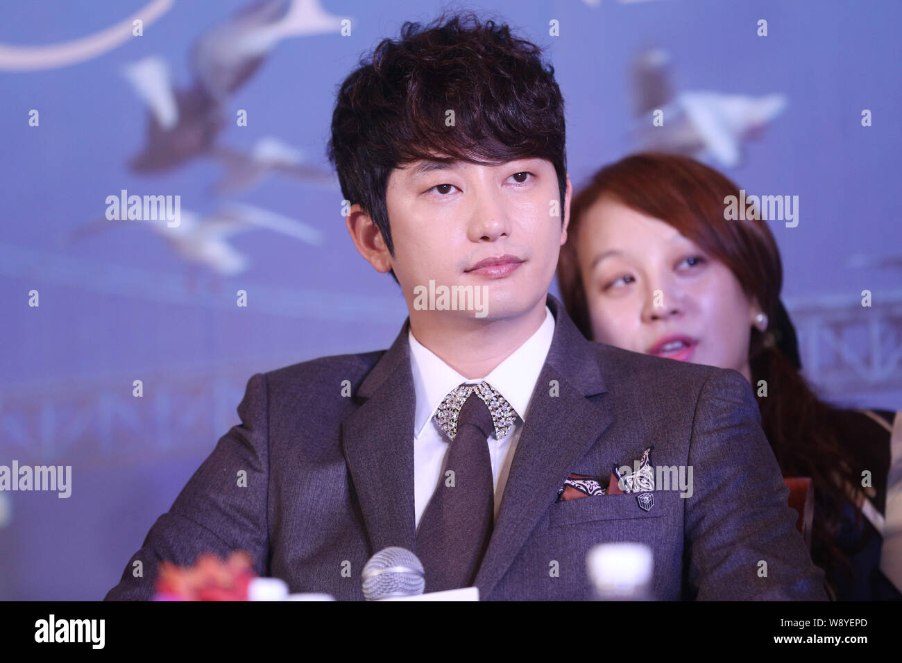 South Korean actor Park Si-hoo attends a press conference for his new ...
