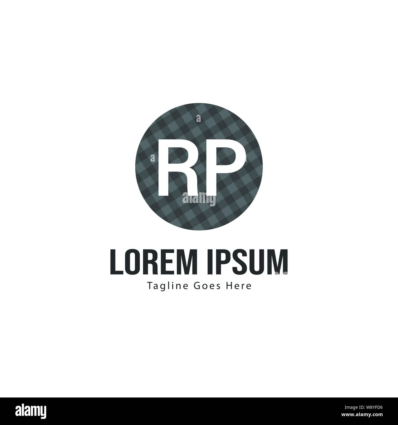 Initial RP logo template with modern frame. Minimalist RP letter logo ...