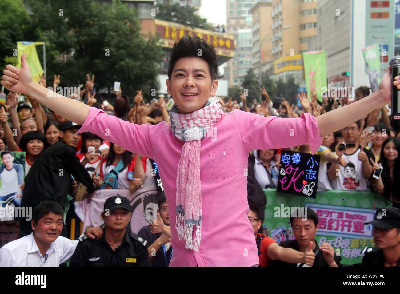Taiwanese singer and actor Jimmy Lin poses at a fan meeting event in ...
