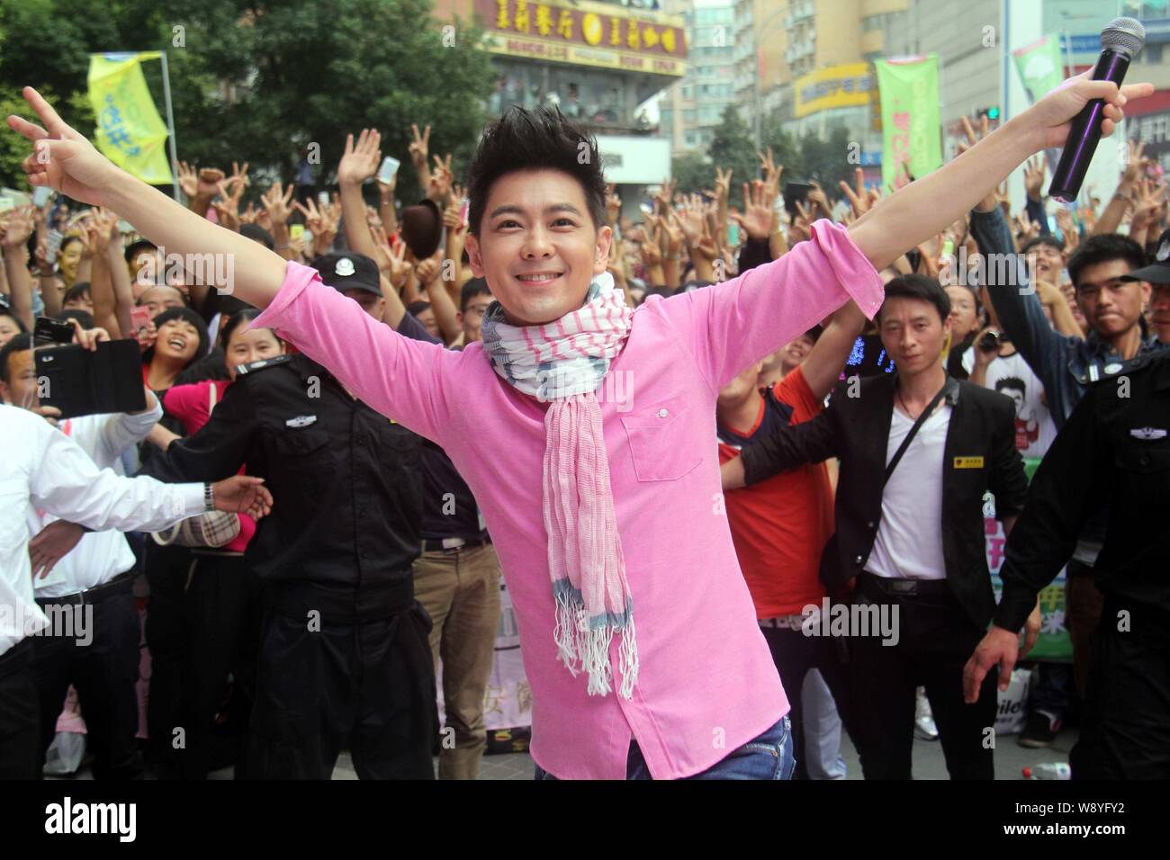 Taiwanese singer and actor Jimmy Lin poses at a fan meeting event in ...