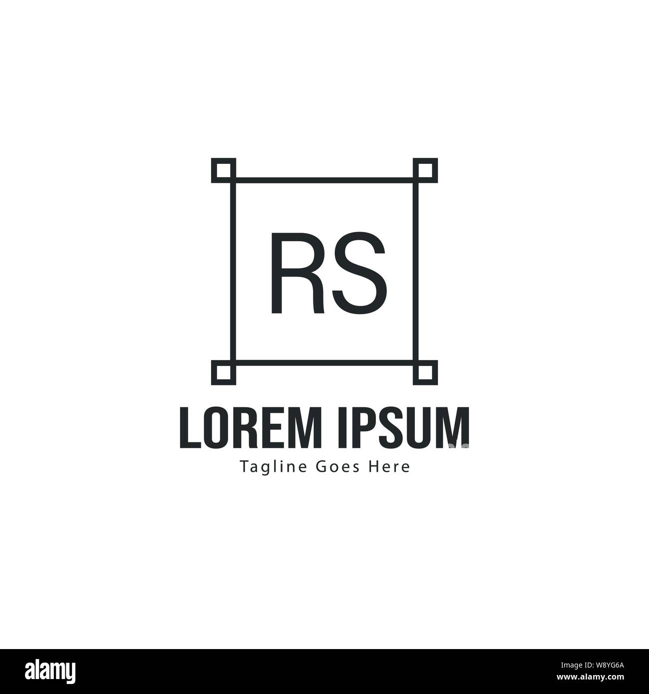 Initial RS logo template with modern frame. Minimalist RS letter logo ...