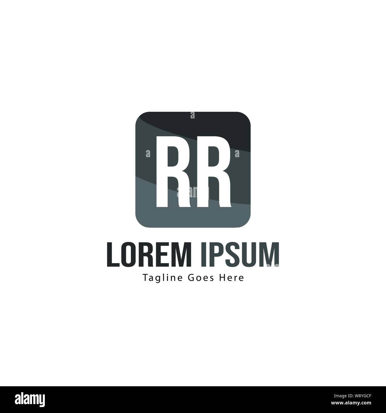 Initial RR logo template with modern frame. Minimalist RR letter logo ...