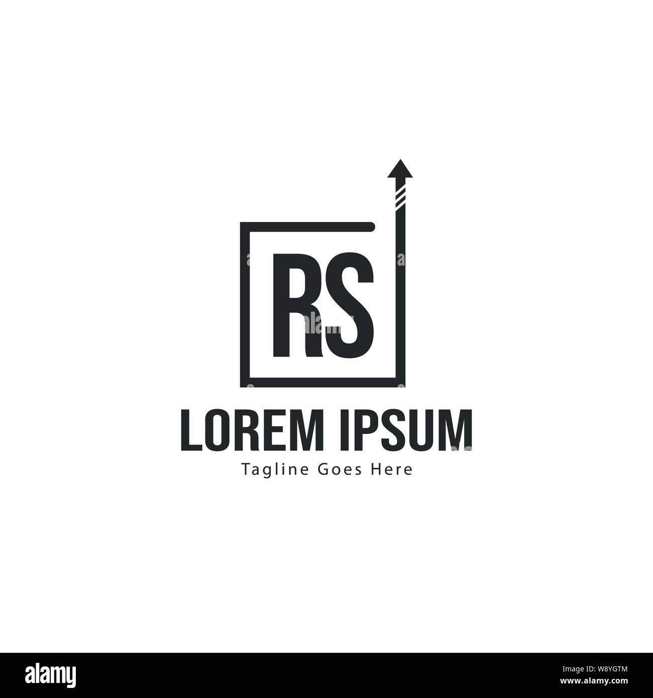 Initial RS logo template with modern frame. Minimalist RS letter logo ...