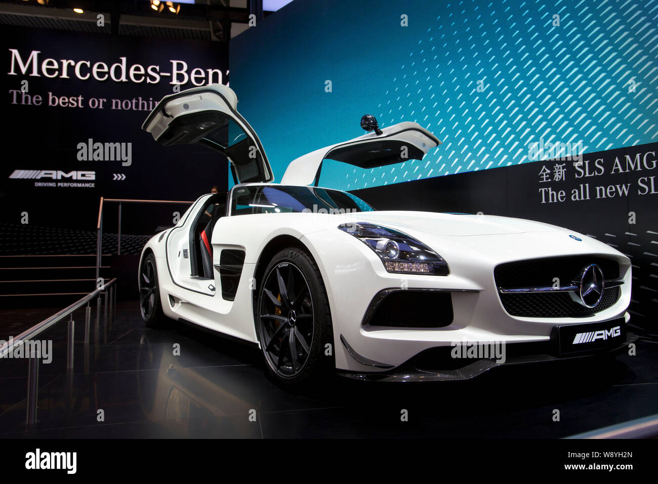 --FILE--A Mercedes-Benz All New SLS AMG is seen on display during the ...