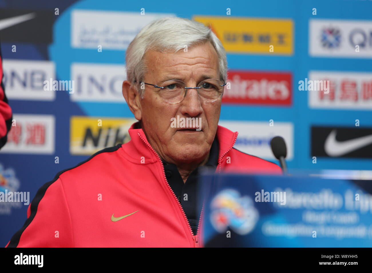 Italian soccer coach Marcello Lippi of Chinas Guangzhou Evergrande FC ...