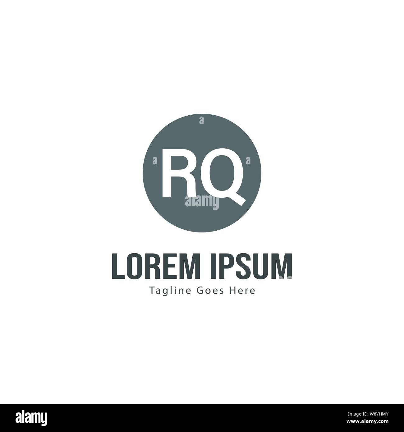 Initial RQ logo template with modern frame. Minimalist RQ letter logo ...