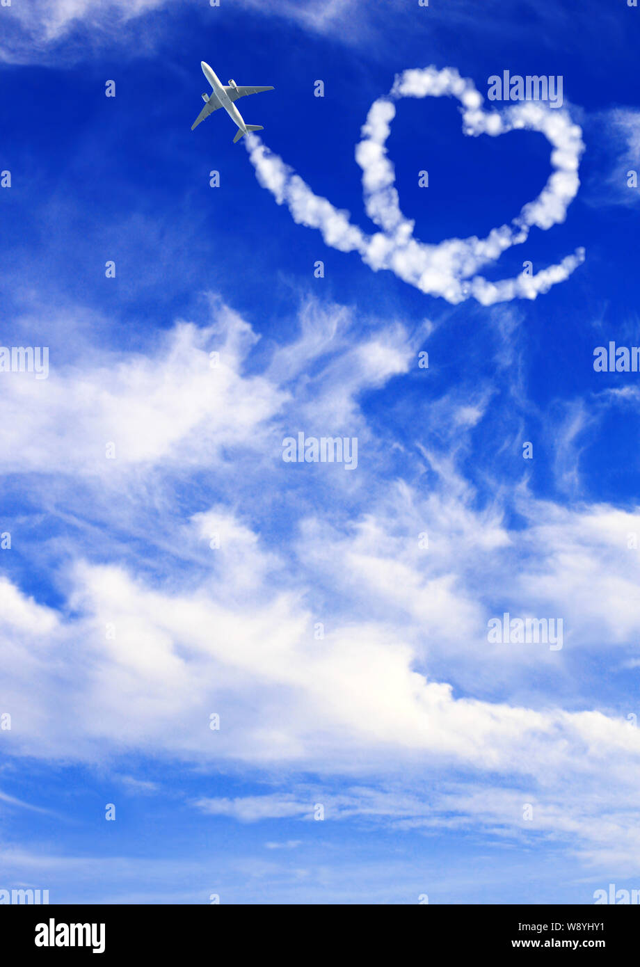 Skywriting heart hi-res stock photography and images - Alamy