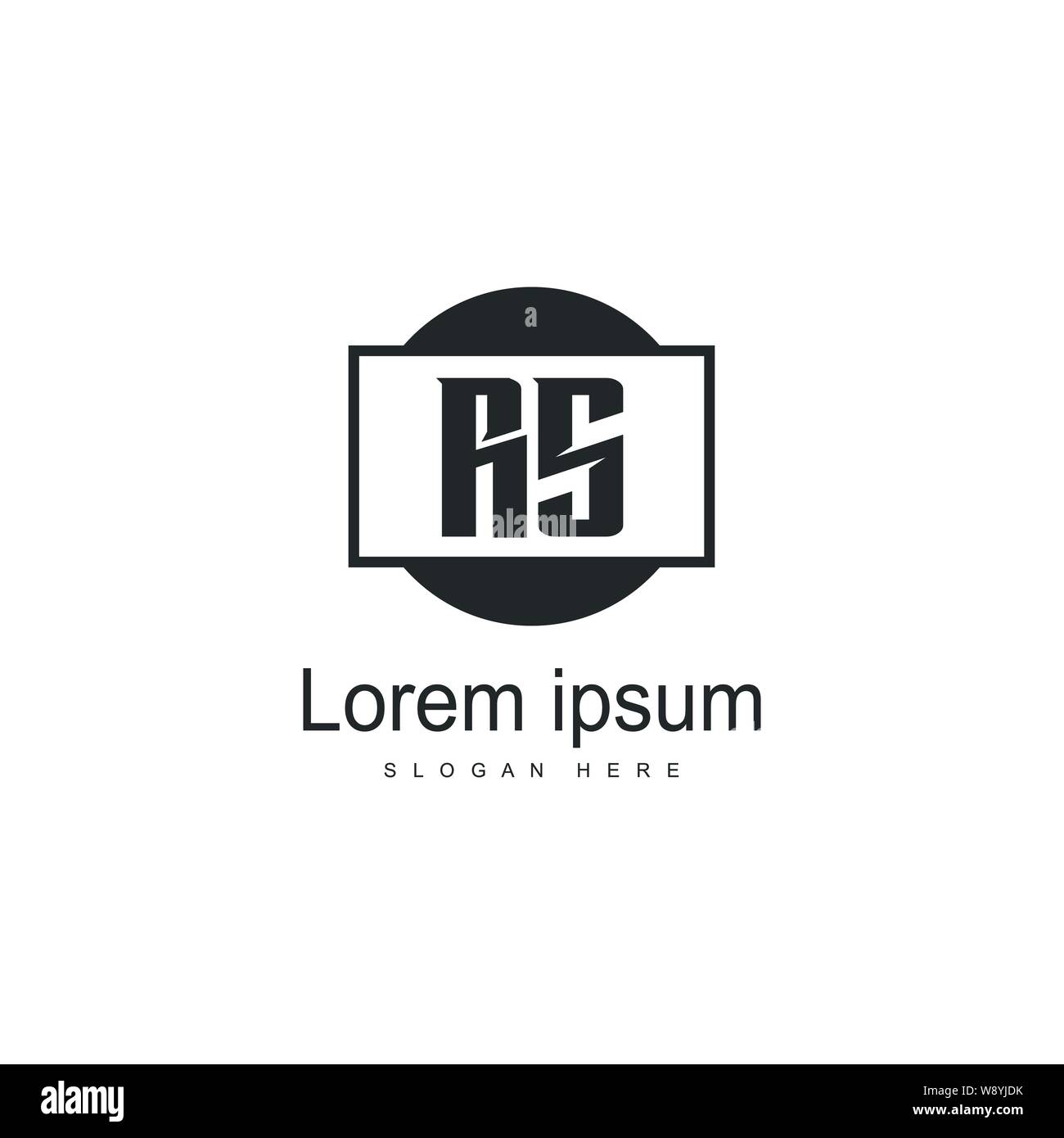 Initial RS logo template with modern frame. Minimalist RS letter logo ...