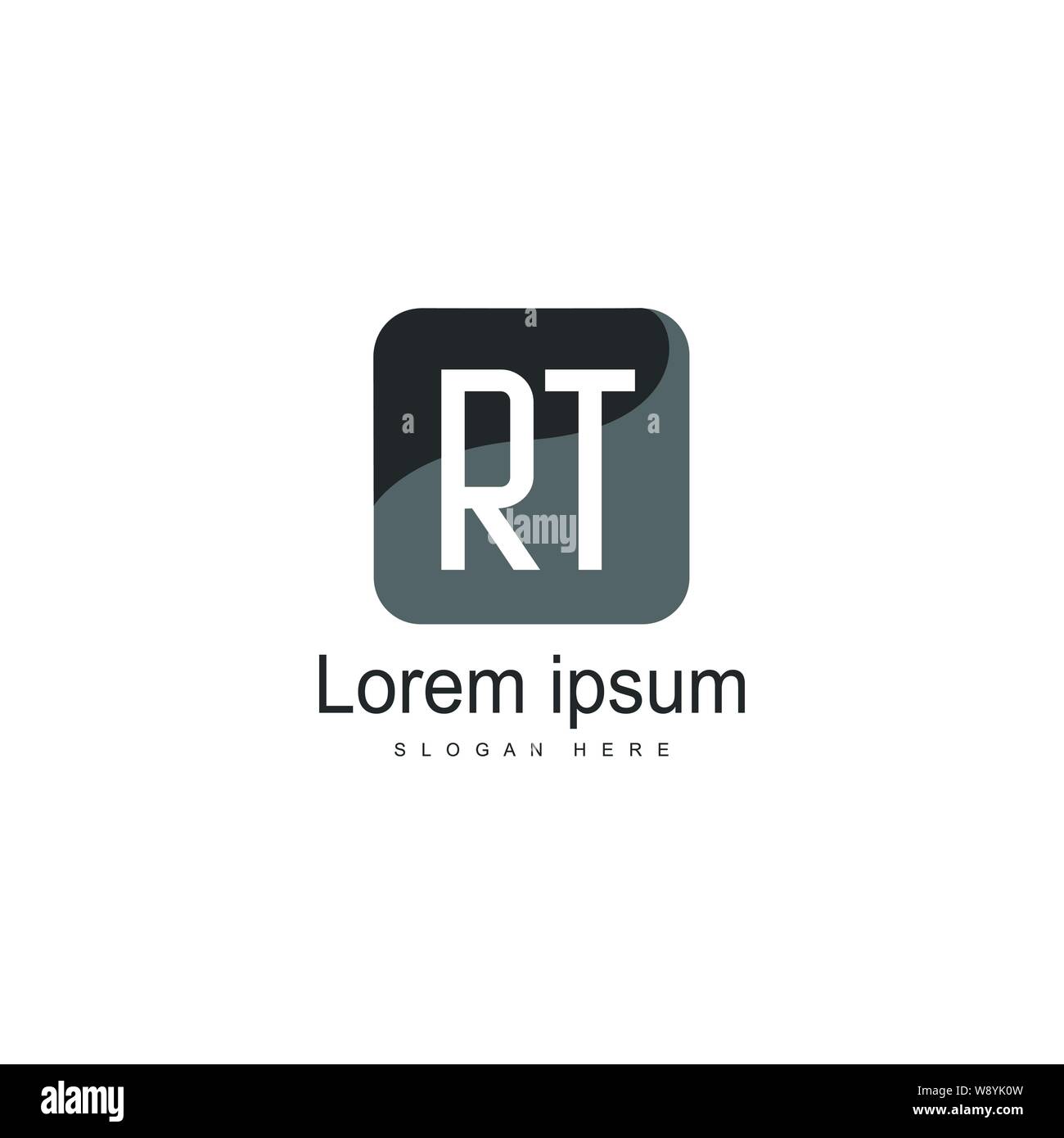 Initial RT logo template with modern frame. Minimalist RT letter logo ...