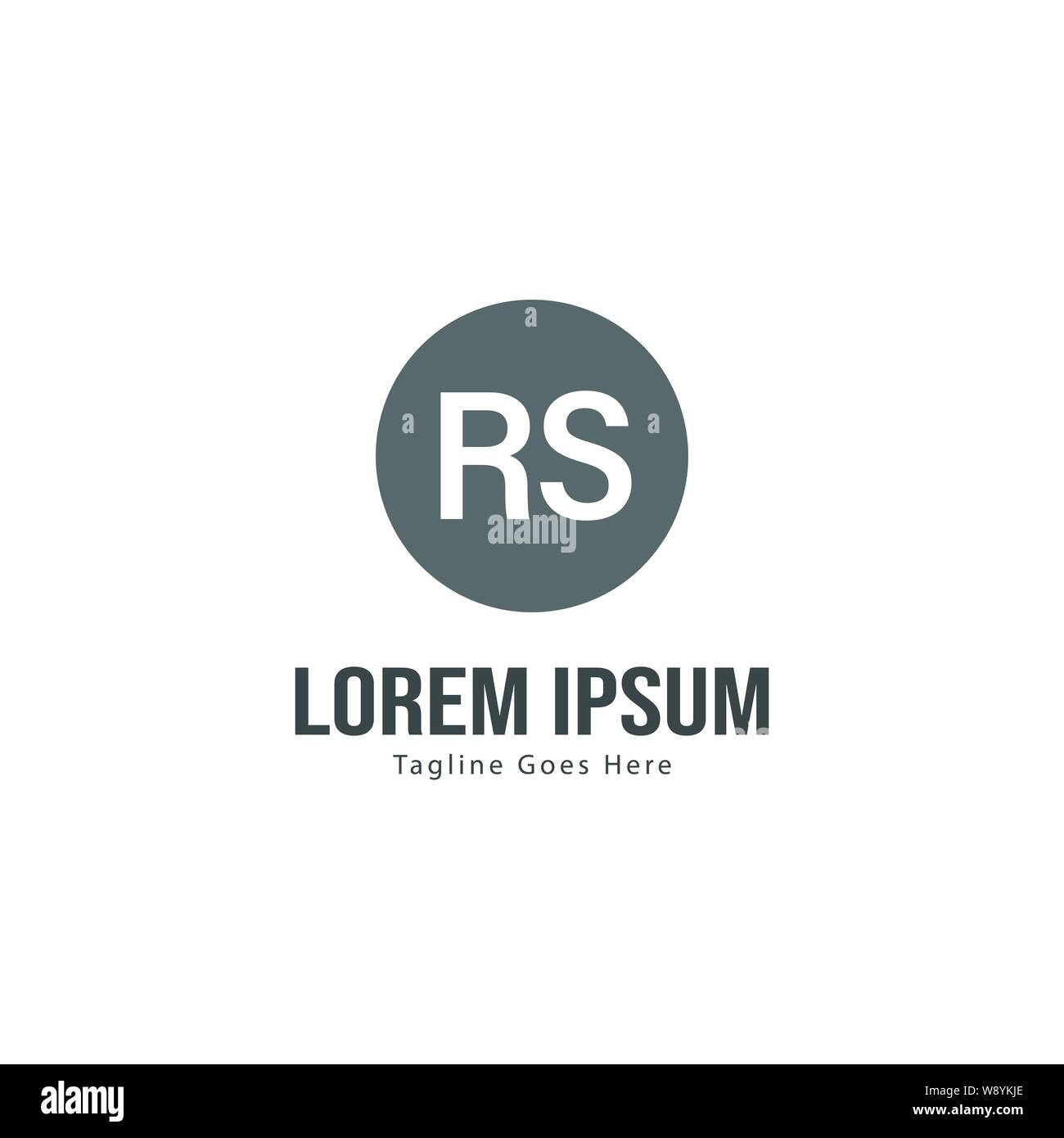 Initial RS logo template with modern frame. Minimalist RS letter logo ...